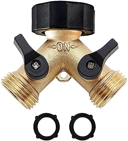 Amazon.com: Brass Garden Hose Splitter 2 way Heavy Duty, Brass Hose Y ...