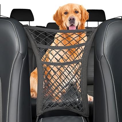 ARAA PAVA Car Mesh Organizer 3-Layer, Dog Net Between Car Seats,Barrier ...