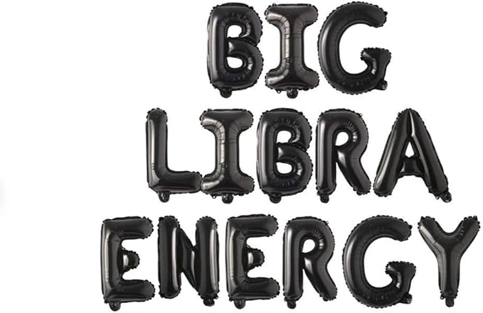 Amazon.com: Ninalem's Party Black Big Libra Energy Balloon Banner ...