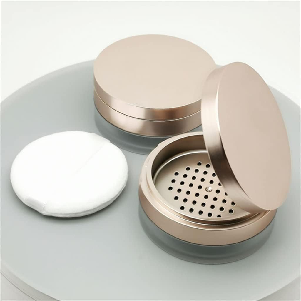 Amazon.com: WODMB Rose Gold Portable Plastic Powder Box Handheld Empty ...