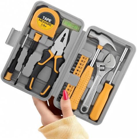 Amazon.com : 20 Pcs Basic Tool Kit, Compact Home Tool Set with Mini ...