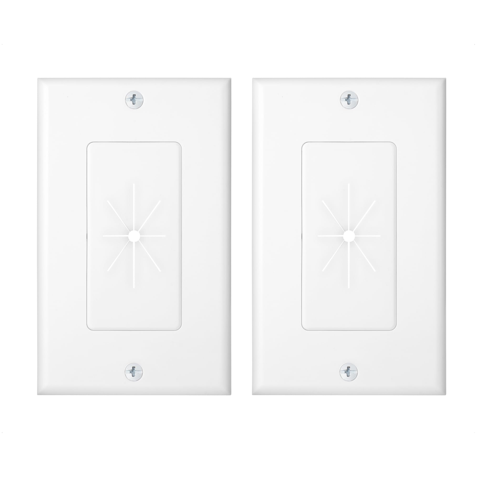 Cable Matters 2-Pack 1-Gang Wall Cable Pass Through Wall Plates with ...