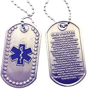 Amazon.com : Star of Life - EMS Prayer Brushed Steel Dog Tag : Emt ...
