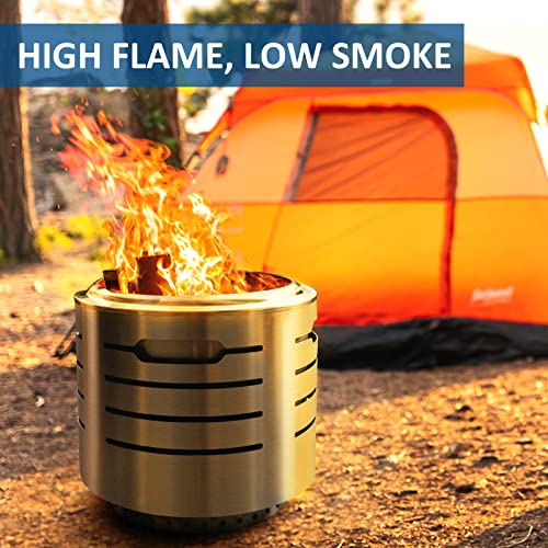 BeyondHOME 19.3 Inches Smokeless Instant Fire Pit, Stainless Steel Fire ...