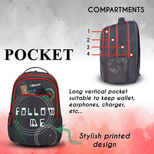 Buy F Gear Follow Me Grey red 35 L Backpack (4298) at Amazon.in
