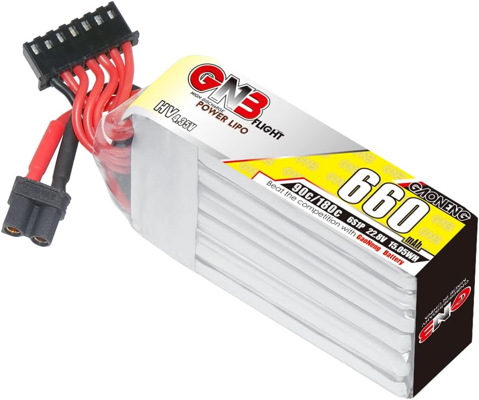 Amazon.com: GAONENG GNB 6S LiPo Battery 22.8V HV 660mAh 90C 180C for ...