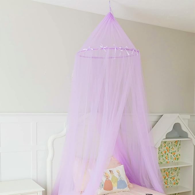 Amazon.com: Jenn & Joos Purple Princess Bed Netting Canopy for Girls ...
