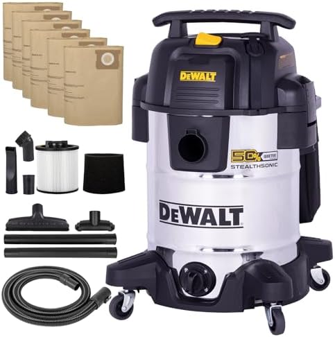 Amazon.com: DEWALT Stealthsonic Shop Vacuum Wet and Dry, 5 Gal 4 HP ...