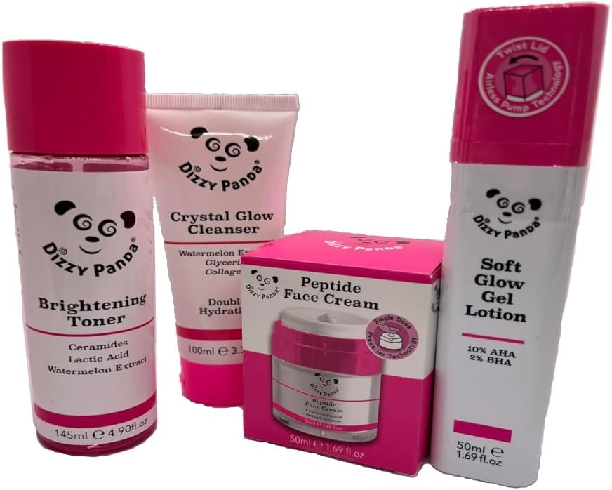 Dizzy Panda Skincare Bundle | Peptide Face Cream 50ml | Crystal Glow ...