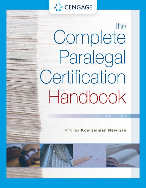 The Complete Paralegal Certification Handbook (MindTap Course List ...
