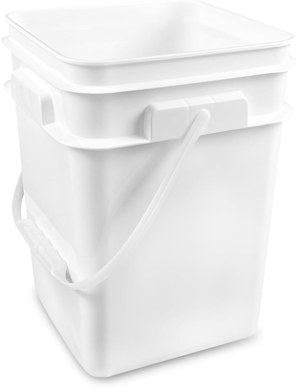 Amazon.com: 5.3 Gallon White Rectangular Bucket/Pail with Hinged Snap ...