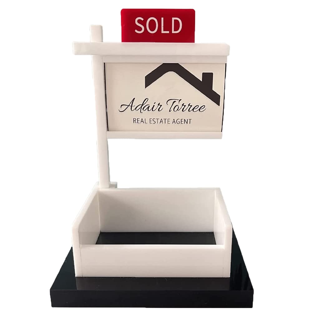 Amazon.com : Sold Sign Real Estate Business Card Holder Display Wood ...