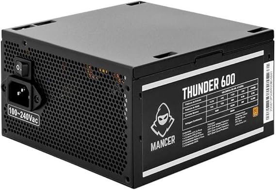 Fonte Mancer Thunder 600W | 80 Plus Bronze | ATX | Não modular | Preto ...
