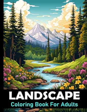 Amazon.com: Landscape Coloring Book For Adults: Large print nature ...