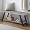 Amazon.com: LVB Industrial Entryway Bench, Wood and Metal Storage Bench ...