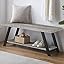Amazon.com: LVB Industrial Entryway Bench, Wood and Metal Storage Bench ...
