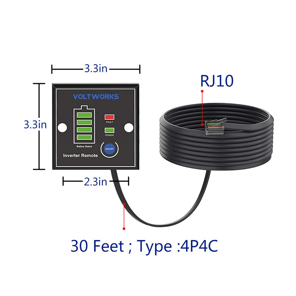 Snapklik.com : VOLTWORKS Remote Control For Power Inverter On/Off Switch