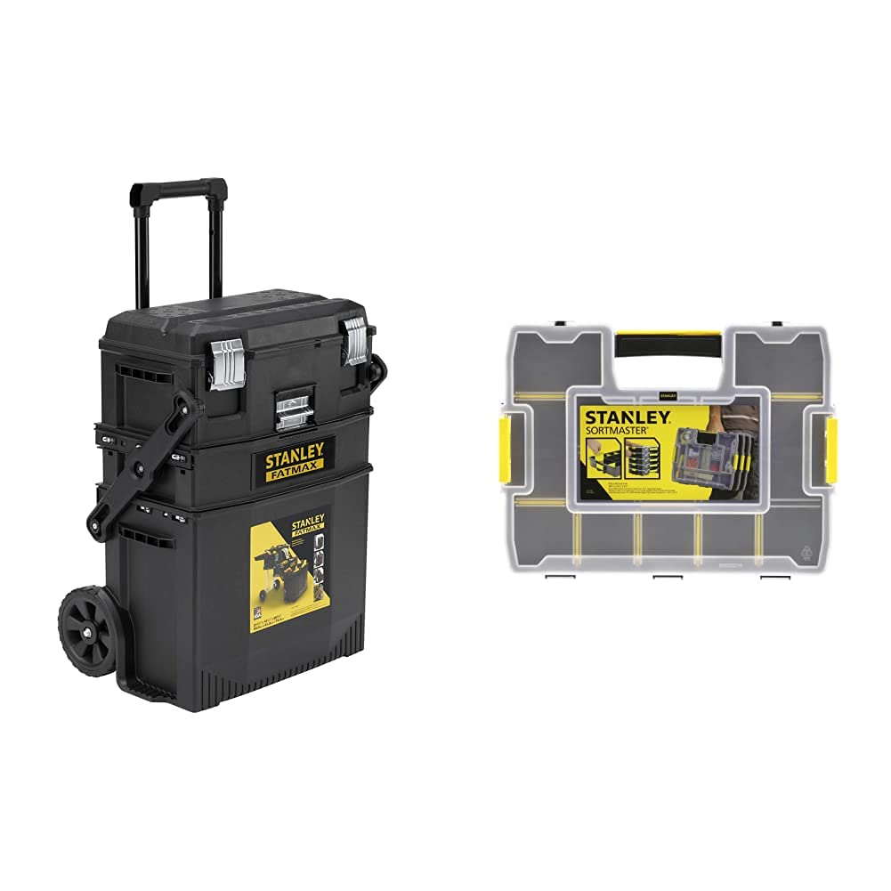 Stanley Fatmax Cantilever Rolling Toolbox Trolley 4 Level Workstation ...