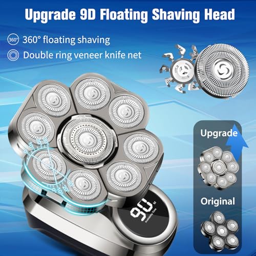 Snapklik.com : Head Shavers For Bald Men, 6 In 1 9D Floating Electric ...