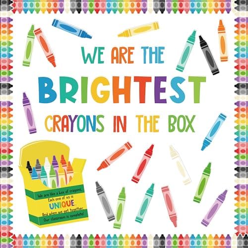 Amazon.com: Greenpine Crayon Bulletin Board Decorations Color Cutouts ...