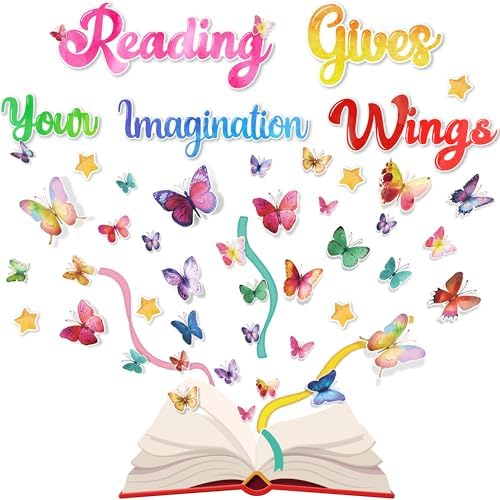 Amazon.com: 66Pcs Reading Bulletin Board Decorations, Reading Gives ...