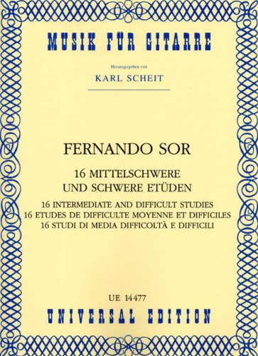 Sor: 16 intermediate and difficult studies for guitar aus, Op. 6, 29 ...