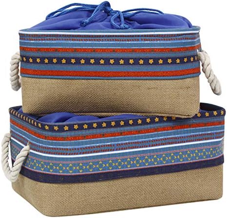 HomeStorie Eco-Friendly Cloth Storage Basket Bin Organizer with Lid ...