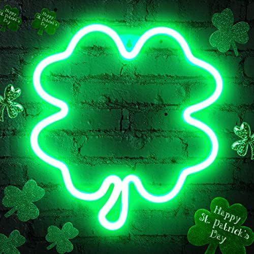 St. Patrick's Day Lights Clover Decoration Lights, LED Four Leaf Clover ...