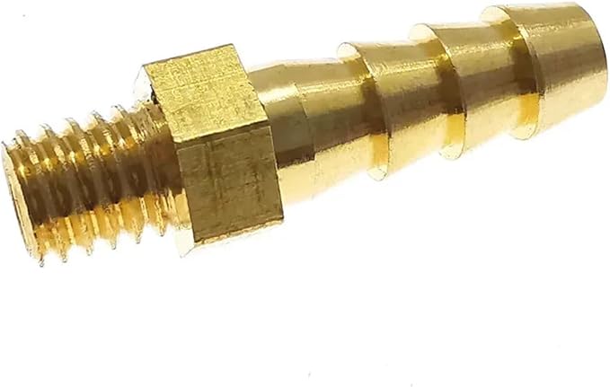 5pcs 4mm Hose Barb OD To M6 Metric Male Thread Brass Pipe Fitting ...