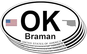 Amazon.com - US Decal, Inc. Braman, Oklahoma Oval Sticker - 4 Pack