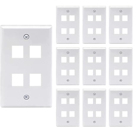 Amazon.com: VCE 4 Port Keystone Wall Plate UL Listed (10-Pack), Single ...