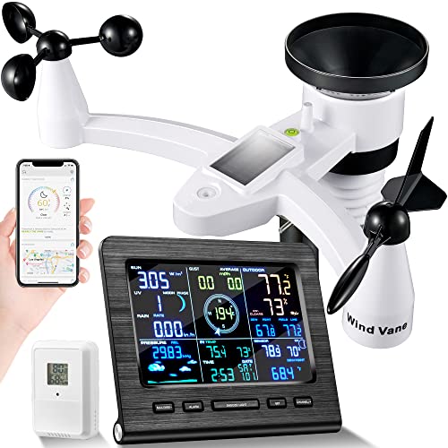 WiFi Weather Station, Weather Stations Wireless Indoor Outdoor, Home ...