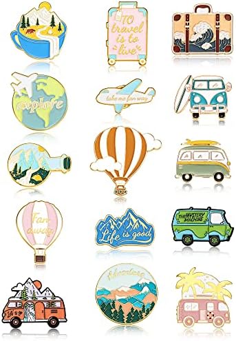 Amazon.com: 15 Pcs Enamel Pins for Backpack Hat Outdoors Adventure ...