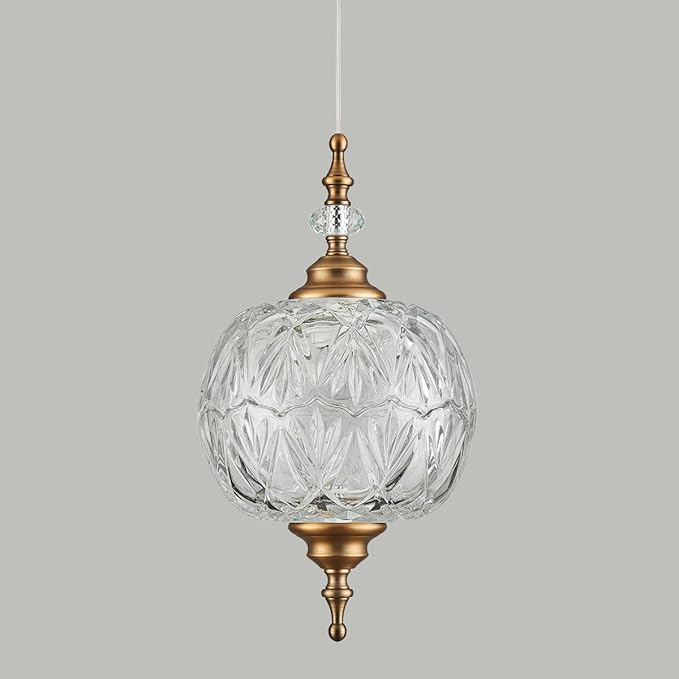 TLOLGT Modern Brass Pendant Light Antique Delicate Decorative Pattern ...