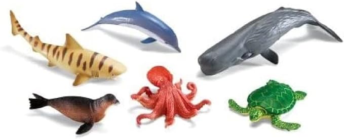 Amazon.com: Learning Resources Jumbo Ocean Animals, Sea Animals, 6 ...
