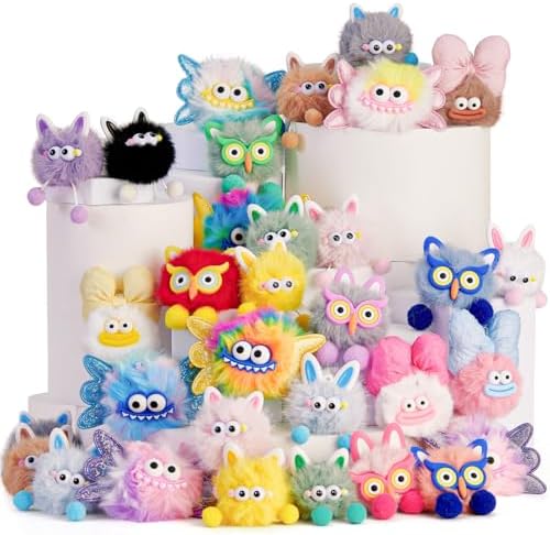 Tacobear 24 Pack Plush Keychains for Kids Girls Party Bags Fillers ...