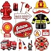 Amazon.com: Firetruck Birthday Decorations Photo Booth Props, Firetruck ...