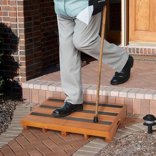 Amazon.com: Wooden Platform Step Stool, Acacia Wood Outdoor Step ...