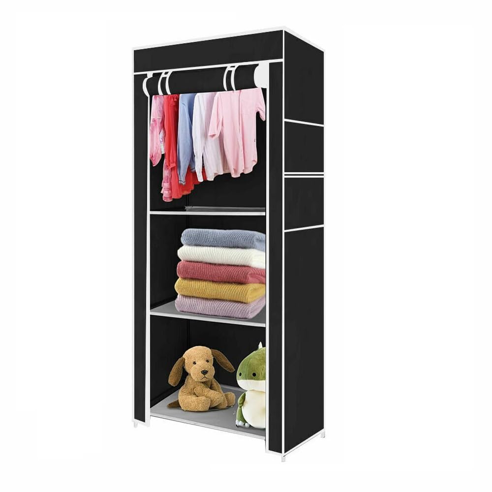 Youyijia 149x70x45cm Portable Wardrobe Single Canvas Wardrobe Clothes ...