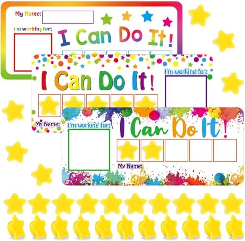 Amazon.com: Fuyoooo 12 Pack I Can Do It Token Board Magnetic Reward ...