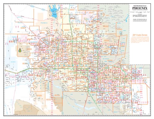 Metropolitan Phoenix ZIP Code Arterial and Collector Streets Desk Map ...