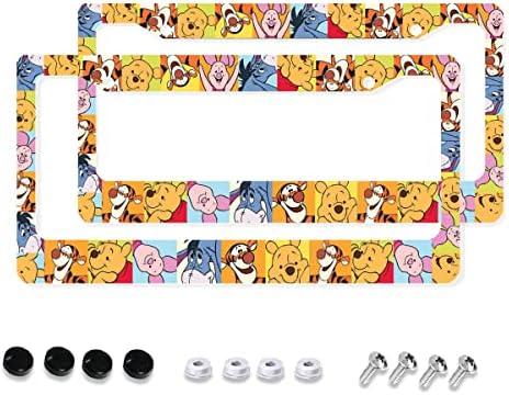 Amazon.com: 2 Pcs Cute License Plate Frame for Men Women Kawaii Car ...