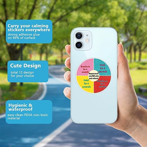 Snapklik.com : 48 Pieces Breath Calm Anxiety Sensory Stickers Reusable ...