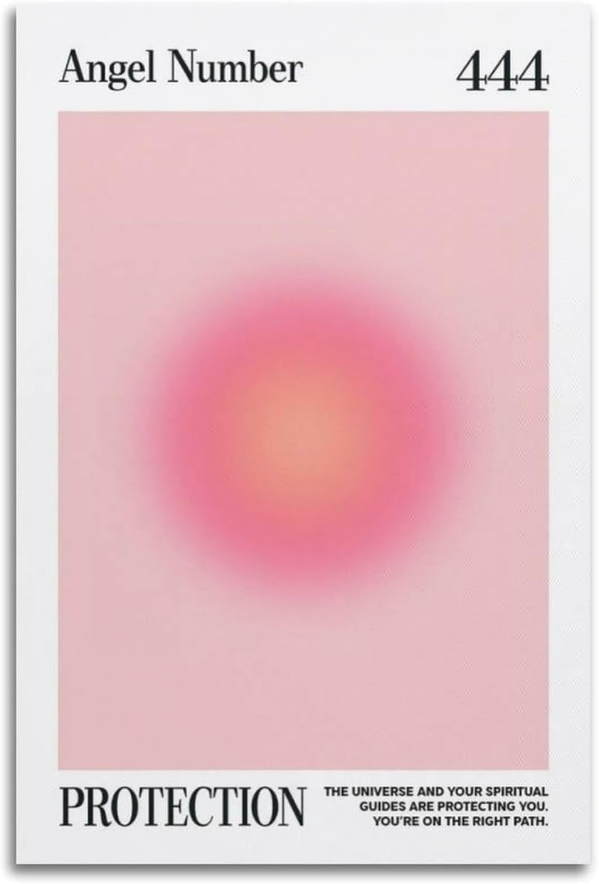 Amazon.com: Generic Angel Number 444 Poster Wall Art Decor Canvas ...