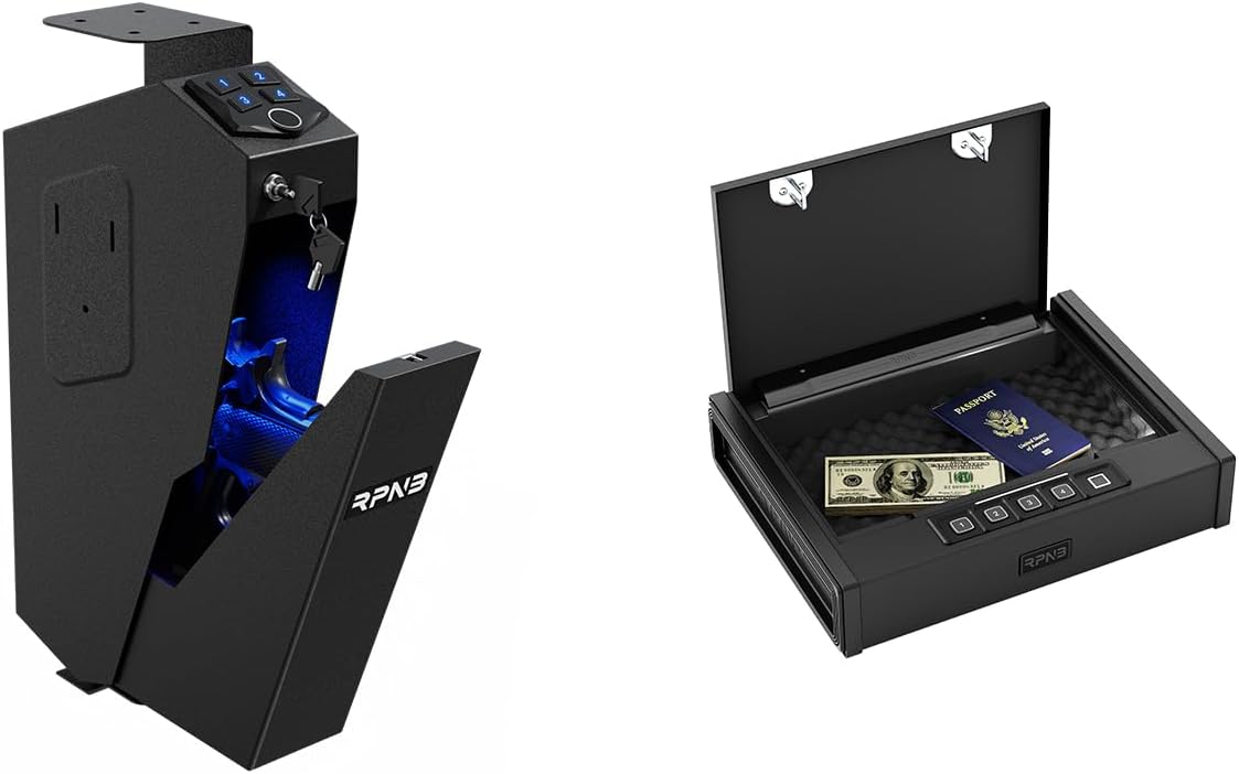 Amazon.com : RPNB 1 of Desk Mounted Smart Pistol Safe with Biometric ...
