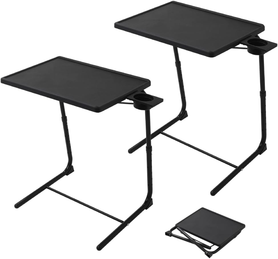 Amazon.com: TV Tray Table, TV Dinner Table with 3 Tilt Angles and 6 ...