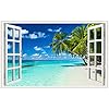 Amazon.com: Erllsino Beach Seascape Wall Sticker Tropical Beach Fake ...