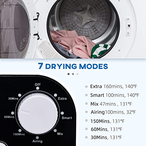 HOMCOM Sèche-linge compact, 1300 W, 6 kg, sèche-linge électrique ...
