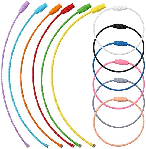Amazon.com: Wire Keychain Cable, Cable Key Ring, 12Pcs Cable Wire Key ...
