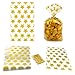 Amazon.com: SaktopDeco 100 PCS Gold Star Cellophane Bags Gold Treat ...